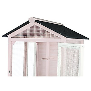 TRIXIE Outdoor Bird Aviary, 67-in Wooden Birdcage, 2 Perches, Ideal for Small Birds, Finches, Gray, (55952)