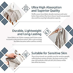 Reusable Makeup Remover Cloths - Pure 100% Linen Washcloths - 6-Pack 8x8-inches Open Weave Washable Face Wipes