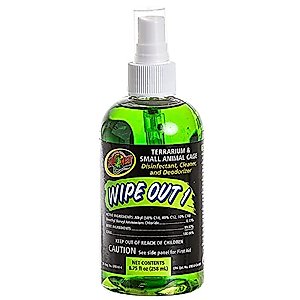 Zoomed Wipeout Reptile Terrarium Cleaner (8.75oz) - with Attached DBDPet Pro-Tip Guide
