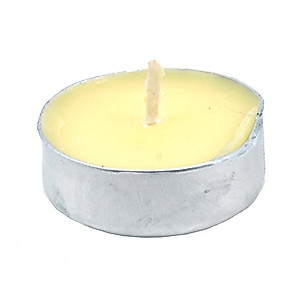 Mudra Crafts Tibetan Tealight Vanaspati Ghee Butter Lamp Candle Set (Silver Tone Alloy Case)