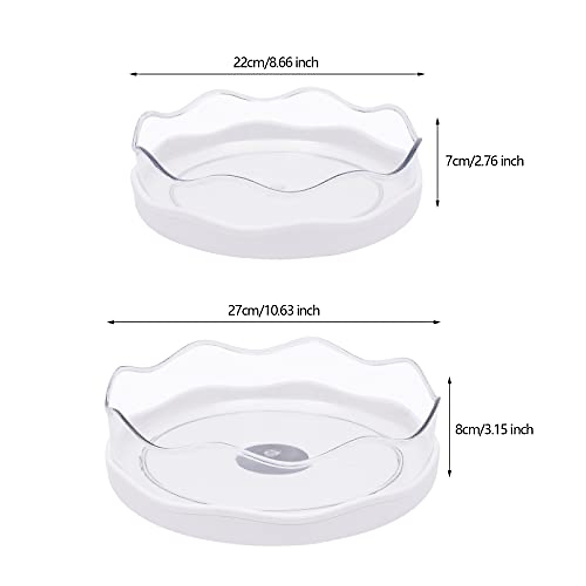 2Pack Lazy Organizer(9In+11In), Lazy Rotating Makeup Organizer, Cosmetic Display Cases, Perfume Organizer, Lazy Turntable for Cabinet, Spice Rack, Bathroom Organizer, Desk Organizers-Milky White