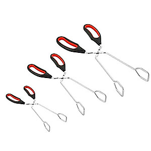 Hovico 3 Pack Stainless Steel Scissor Tongs, Kitchen Tongs for Cooking Food Tongs BBQ Barbecue Tong Grilling Tongs Bread Food Clamp, 9/11/13 Inch