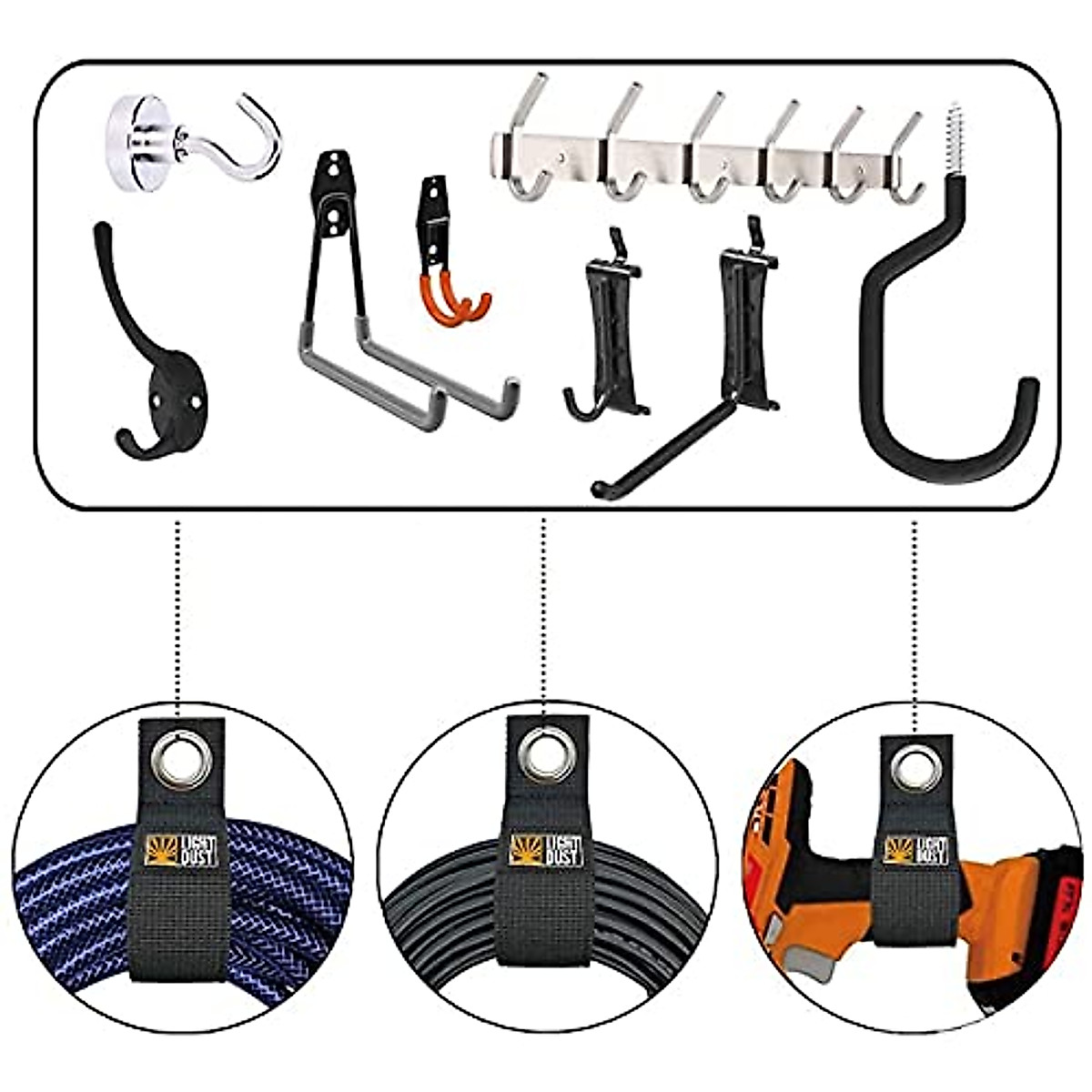 15PCS Heavy-Duty Storage Straps for Organizing Cords