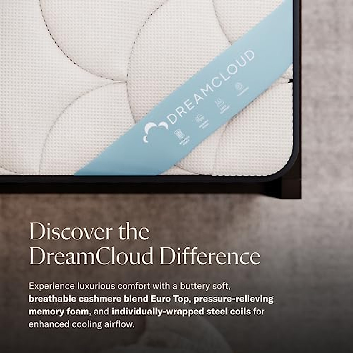 Dream Cloud Premier 14" King Mattress - Luxury Hybrid Memory Foam - 365 Night Trial - 7 Premium Pressure-Relieving Layers - Forever Warranty - CertiPUR-US Certified