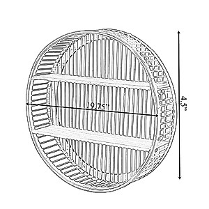 Vintiquewise Decorative Rattan Round Display Shelf with 2 Shelves for The Dining Room, Living Room, or Office.