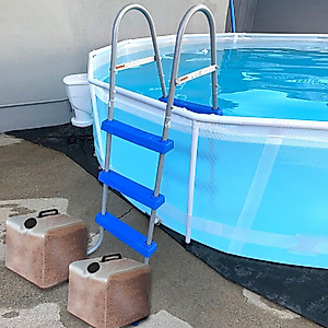 2 Pack Pool Ladder Weights, Heavy Duty Plastic Swimming Pool Step Sand Bag, Anchor Pool Stair Weights for Above Ground Pool Entry Systems, (Sand Not Included)