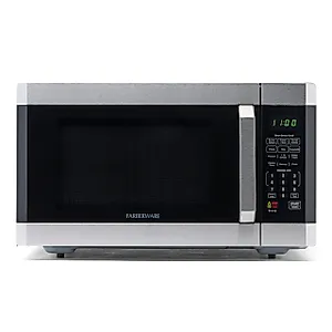 Farberware Countertop Microwave 1100 Watts, 1.6 cu ft - Smart Sensor Microwave Oven With LED Lighting and Child Lock - Perfect for Apartments and Dorms - Easy Clean - Stainless Steel