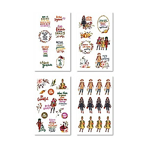 The Rongrong Grateful Heart Sticker Book for Planners, Calendars, Journals and Projects – Premium Quality Hand Drawn Perfect for Fall and Holiday Planning – Scrapbook Accessories – 24 Sheets