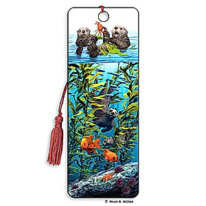 3D Sea Otter Bookmark Featuring The Artwork of Royce B Mcclure - by Artgame