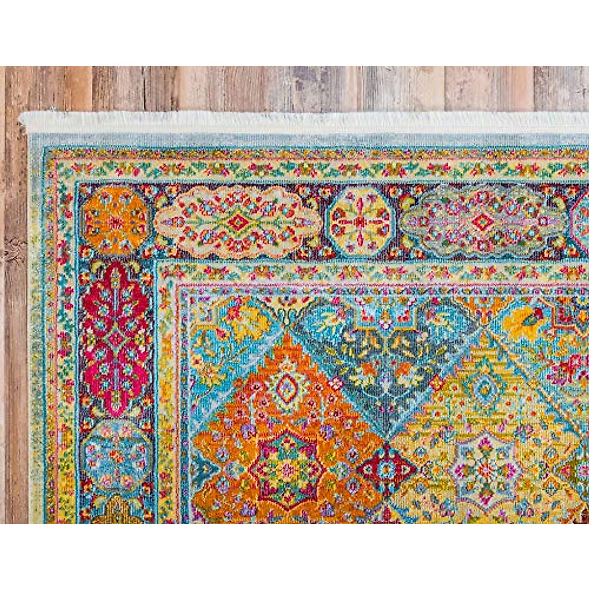 Unique Loom Baracoa Collection Area Rug - Marta (5' 5" x 8' Rectangle, Multi/ Burgundy)