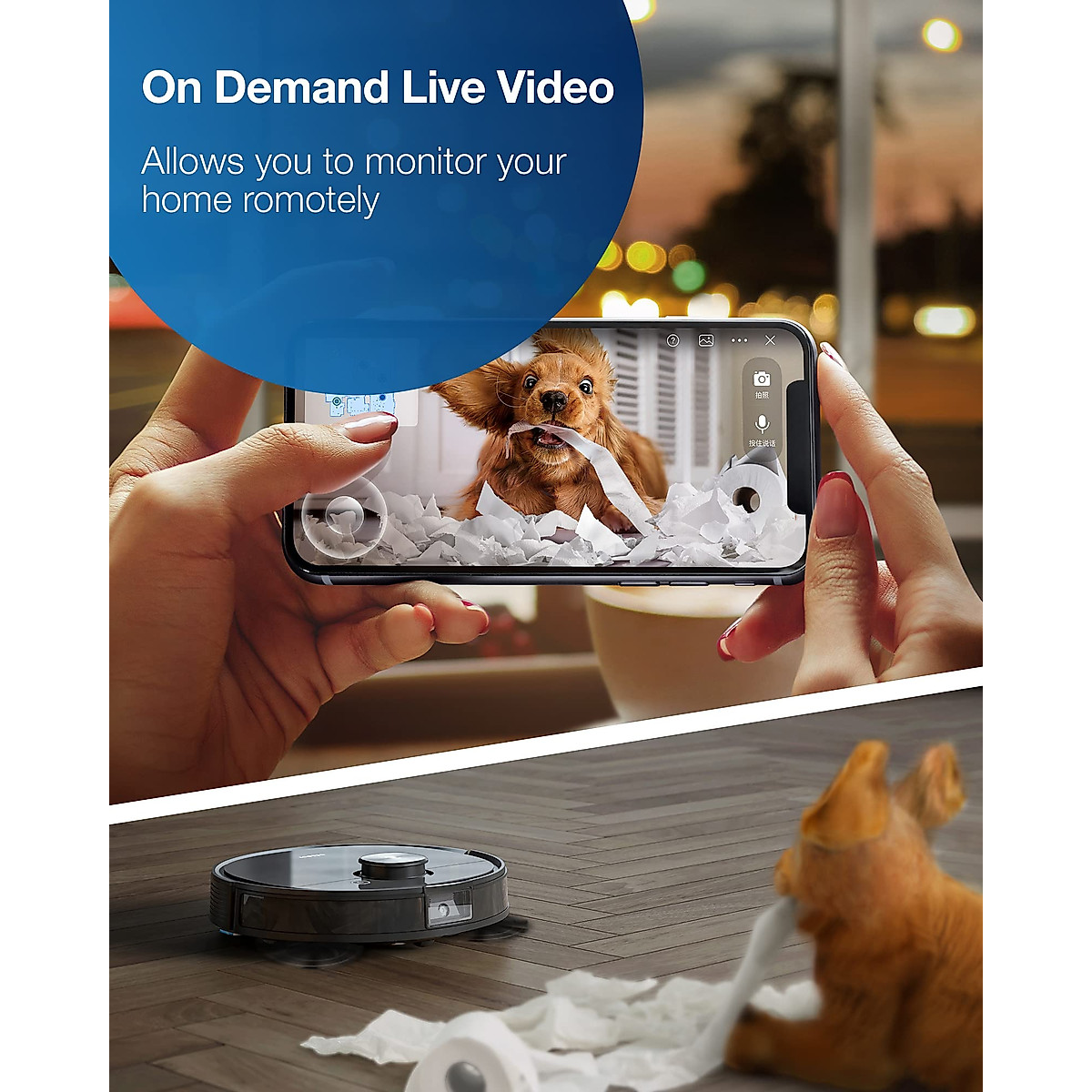 ECOVACS Deebot T8 AIVI Robot Vacuum Cleaner, Vacumming and Mopping in One-Go, Laser Mapping, Smart AI Object Recognition, On-Demand Live Video, Custom Clean, 3+ Hours of Runtime