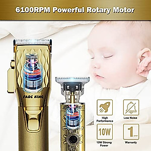 FADEKING® Professional Hair Clippers for Men - Cordless Beard Trimmer for Men, LCD Display Hair Clippers and Trimmer Set for Barber Haircut, Mens Grooming Kit with Travel Case, Gifts for Men