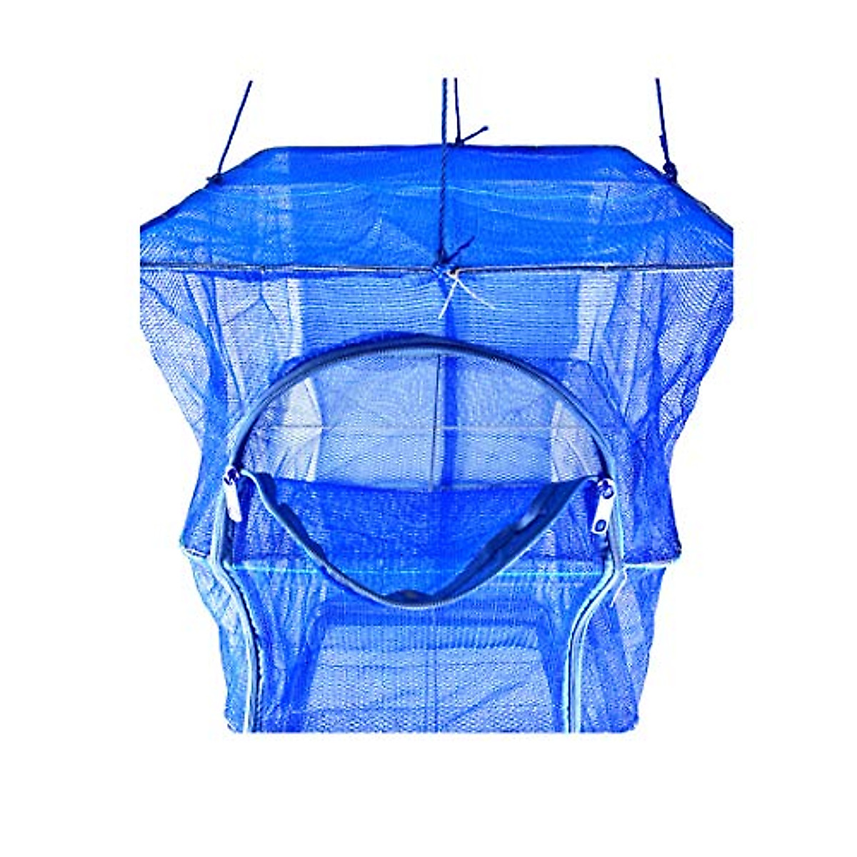 FaFaVila 15.7inch Blue 3 Layer Non-Toxic Nylon Netting Collapsible Mesh Hanging Drying Dry Rack Net Food Dehydrator Receive Storage Carrying Bag (40x40cm/15.7x15.7inch, Blue)