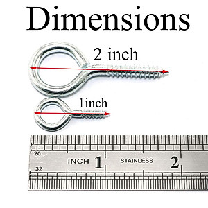 Pro Bamboo Kitchen Eyelets Screw 30PCS 1 Inches Screw Eye Pins Eye Pins Hooks