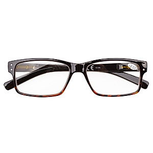 Eyekepper 5 Pack Reading Glasses for Men Includes Reader Sunglasses Spring Hinges Classic Cheater Glasses +2.50