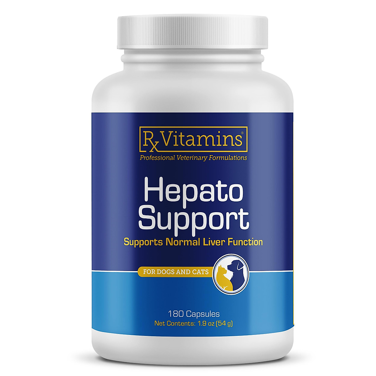 Rx Vitamins Hepato Support for Dogs & Cats - Liver Support Supplement with Milk Thistle for Dogs and Cats - Hepatic Dog Supplement Enriched with Vitamin B Complex - 180 Capsules