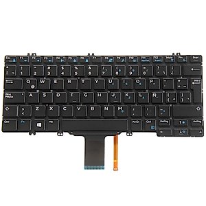 KbsPro Backlit Teclado Latin Spanish Keyboard for Dell Latitude 7280 7290 7380 7389 7390 5280 5289 5290 0W6T39 Laptop Backlight