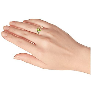Marquise Peridot Slim Profile Ring, 10k Yellow Gold, 12k Green and Rose Black Hills Gold Size 10