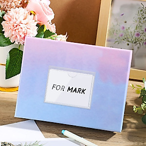 Chinco 30 Pack Self Adhesive Index Card Pockets with Top Open for Loading Ideal Card Holder for Organizing and Protecting Your Index Cards Crystal Clear Plastic(3.9 x 3.1 Inches)