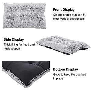 Cozyide Orthopedic Dog Beds for Small Dogs, Non-Slip Pet Bed with Soft Plush, Machine Washable Dog Bed for Crate (18" L x 12" W x 2" Th, Grey)
