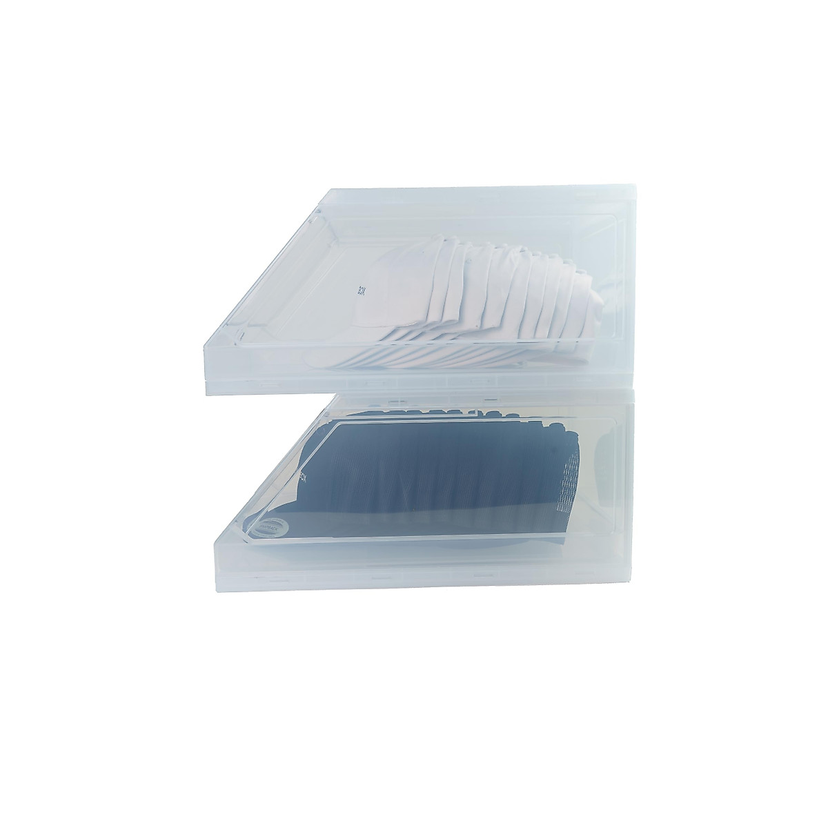 The CapBox 2.0 (2 Pack Clear) Hat Organizer for Baseball Caps, Stackable Sliding Tray Hat Rack & Hat Holder Hat Hanger Cap Storage Container 2 Yr. Warranty Fits 12-17 Caps Sliding Tray & Stopper