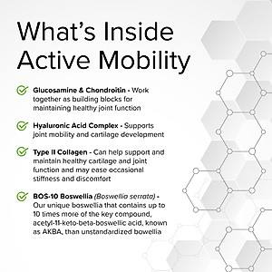 Terry Naturally Animal Health Active Mobility - 60 Beef-Flavored Chewable Tablets - Supports Joint Health with Glucosamine, Chondroitin & Collagen - Canine Only - 60 Servings