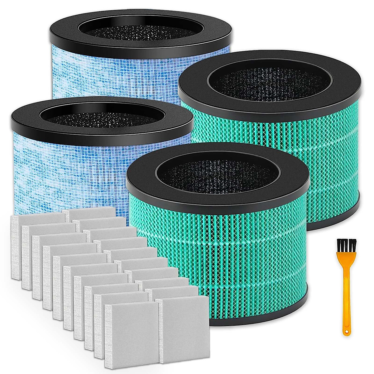 MK01 MK06 Air Filter Replacement Compatible with AROEVE MK01 MK06, ToLife TZ-K1, KLOUDIC DH-JH01, POMORON MJ001H Air Purifier - 2 Standard Version HEPA + 2 Pet Dander Version HEPA + 20 Aroma Pads