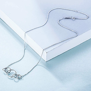 50th Birthday Gifts for Women - 925 Sterling Silver Infinity Five Circle Necklace for Her, 5 Decade Jewelry 50 Years Old, Mothers Day Jewelry (50th Birthday Gifts)