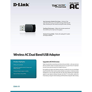 D-Link Dwa-171 Ac11 Wireless Dualband USB Adapter