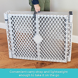 Toddleroo by North States Superyard 6 Panel Free Standing Play Yard, Indoor or Outdoor Baby Playpen, Baby Gate. Made in USA. 5.5 feet Corner to Corner Play Pen (26" Tall, Pewter)