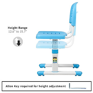 VIVO Height Adjustable Kids' Desk Chair, Chair Only, Multifunctional Interactive Workstation for School Study or Play, Children's Ergonomic Seat with Back, Blue, DESK-V201B-CH