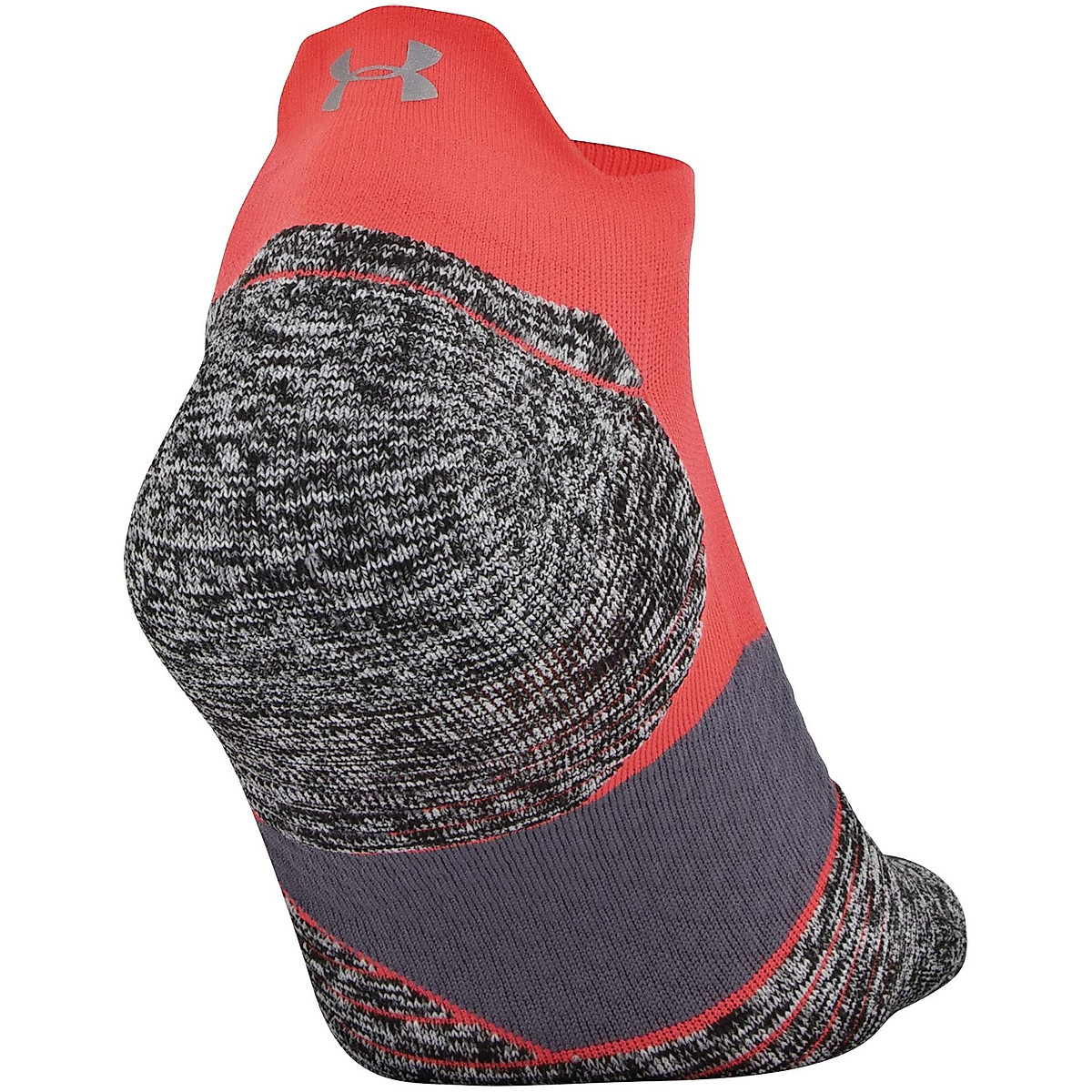 Under Armour Adult Run Cushion No Show Tab Socks, 1-Pair , Beta Red , Shoe Size: Mens 4-8, Womens 6-9