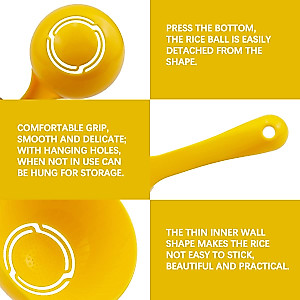 DOERDO 2PCS Plastic Rice Paddle Food Service Spoon Semicircular Rice Ball Spoon for Rice Mashed Potato, Sushi Making Tools