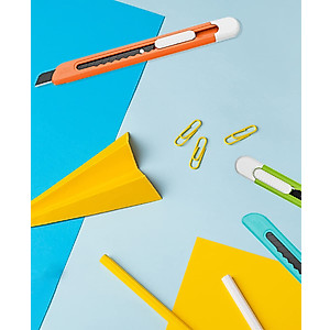 FantastiCAR 24-Pack Colorful Lightweight Box Cutter Retractable Snap-Off Utility Knife Set