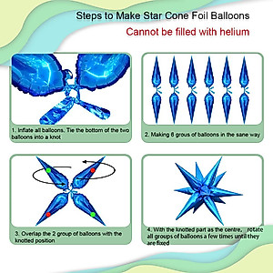 CYMYLAR 3pcs 26inch babe pink Star foil balloons.babe Explosion Star burst star balloon-Spike cone balloon for birthday party decorations,wedding,Bachelor party