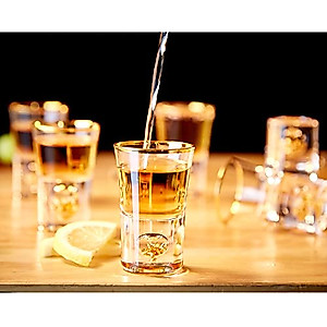 DUJUST Shot Glasses (1.5oz), Crystal Shot Glass Set Decorated with 24K Gold Leaf Flakes, Cool & Cute Shot Cups, BPA-Free & Lead-Free, Perfect for Décor & Collection, Gift Choices - 6 pcs