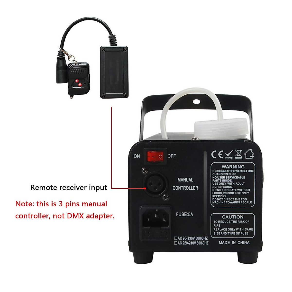 Sharelife Wireless Remote Controller Receiver Replacement Part for 400 500 900W Fog Smoke Machine Part Remote Fit for Frequency 315