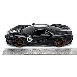 Jada Toys Big Time Muscle 1:24 2017 Ford GT Die-cast Car Black/White Stripes, Toys for Kids and Adults