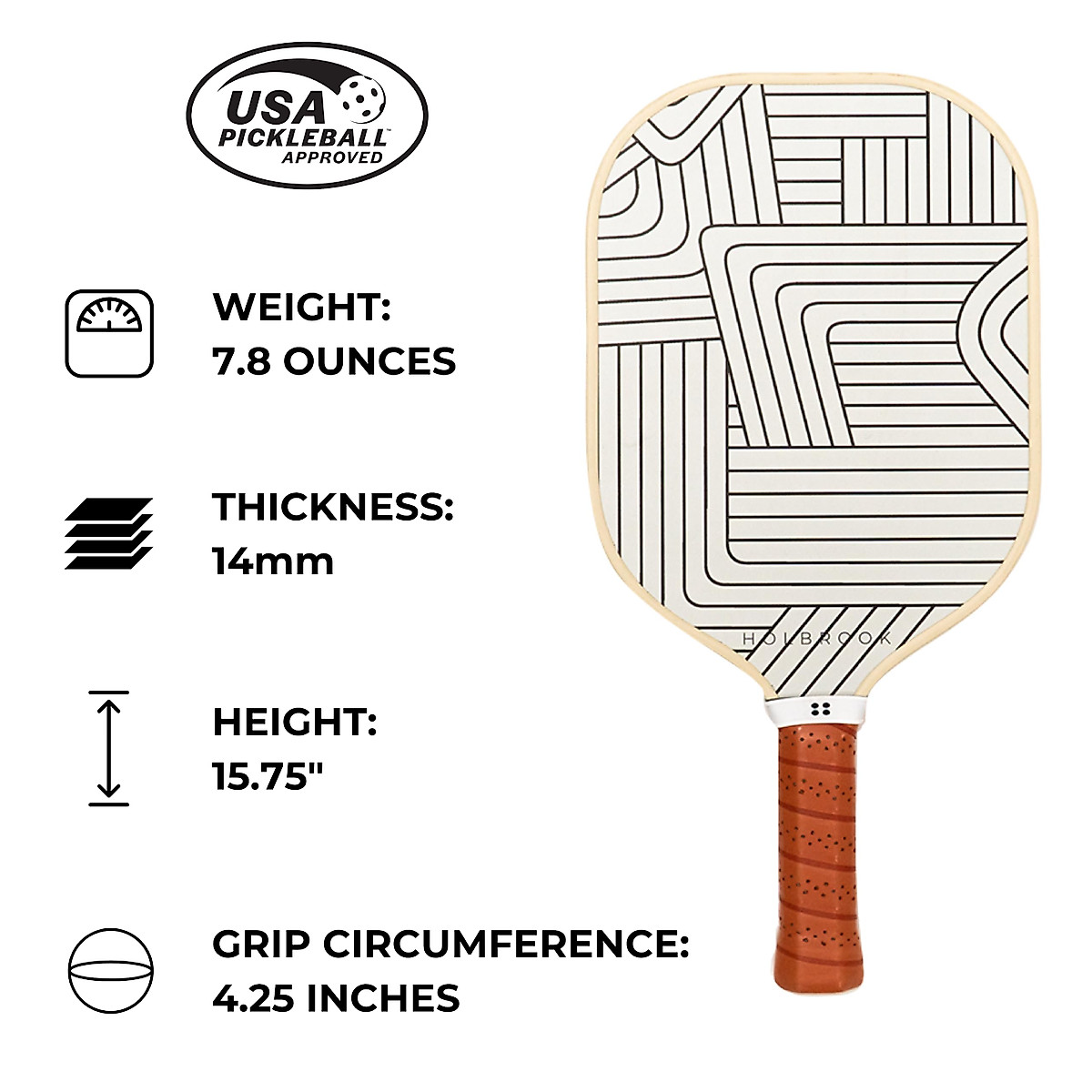 Holbrook Pickleball Paddles - Soho Design | Performance Series | Carbon Fiber Pickleball Paddle, Graphite Blend Surface | Polypropylene Honeycomb Core | Cute Pickleball Paddle