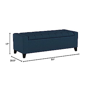 Christopher Knight Home Hikaru Fabric Storage Ottoman, Dark Blue Dimensions: 20.50”D x 51.00”W x 17.00”H
