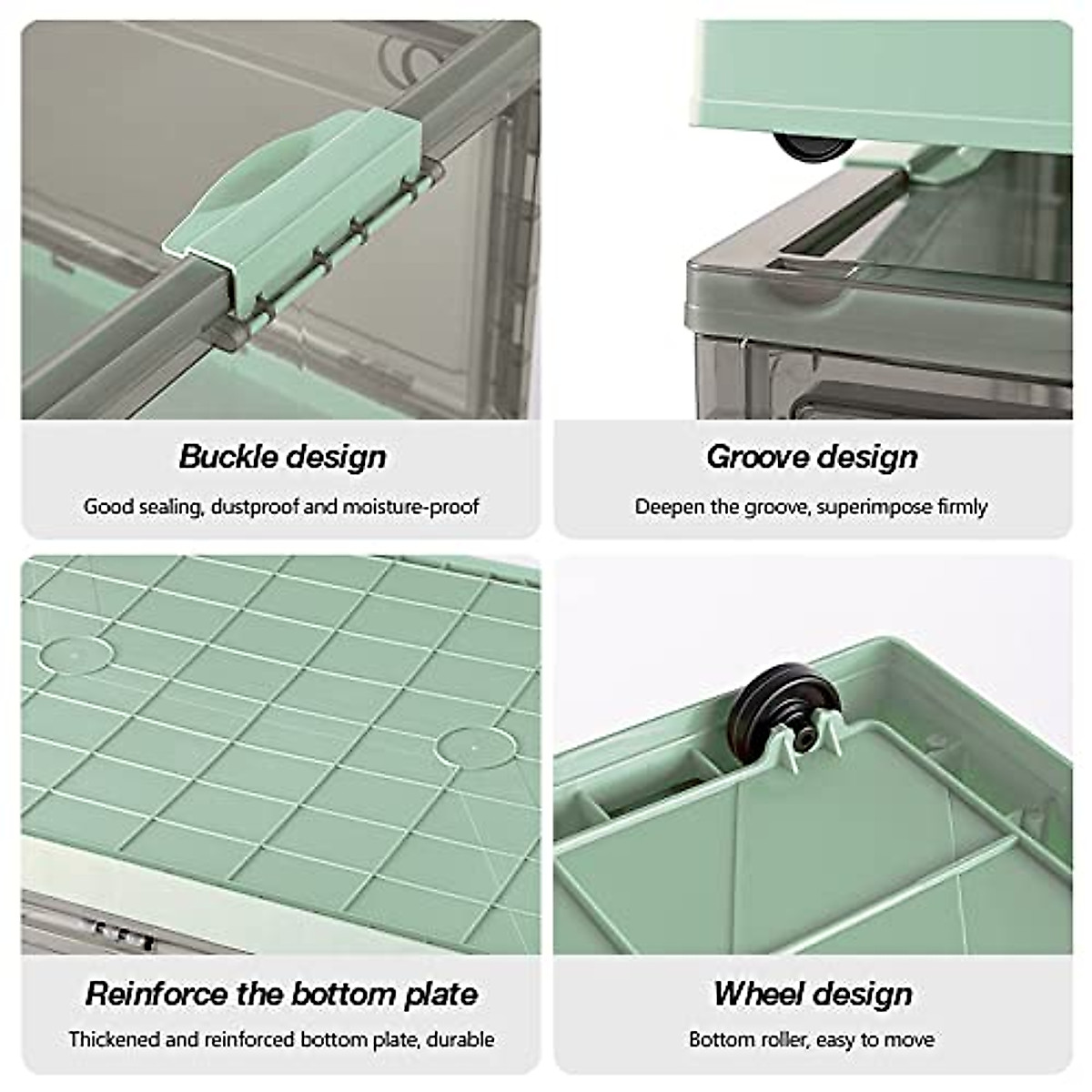 YUEHUA Plastic Storage Bins with Lids, 40 Liter Large Storage Bins with Lids, Plastic Storage Bins, Plastic Tote for Home/Bedroom/Kitchen/Office/Travel