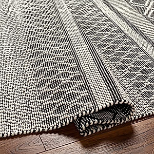 Hauteloom Hala Wool Living Room, Bedroom Area Rug - Gray, Ivory - 8' x 10'