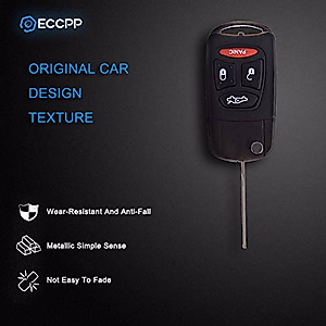 ECCPP Replacement fit for 4 Buttons Uncut Keyless Entry Remote Control Car Key Fob Shell Case 08-12 Cruiser for Jeep for Patriot for Dodge for Caliber Series 5183349c (Pack of 1)