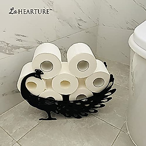 Sheep Toilet Paper Holder Stand Black Metal Bathroom Tissue Storage Wall Mounted Free Standing Shelf 8 Rolls Jumbo Novelty Waterproof Floor Wipes Shelves(Peacock)
