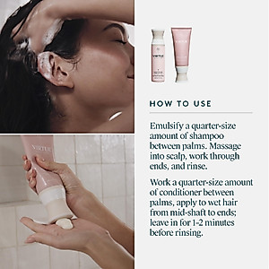 Virtue Smooth Sulfate Free Shampoo and Conditioner Set for Frizz Control for Curly Hair, Safe for All Hair Types, Color Safe