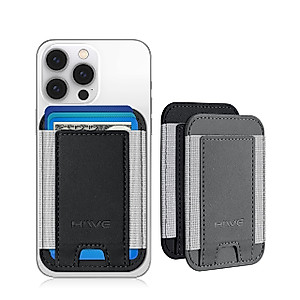 2 Pack Phone Card Holder - Premium Leather Wallet, Strong Adhesive, Fits 7 Cards, Compatible with iPhone, Samsung & Most Smartphones