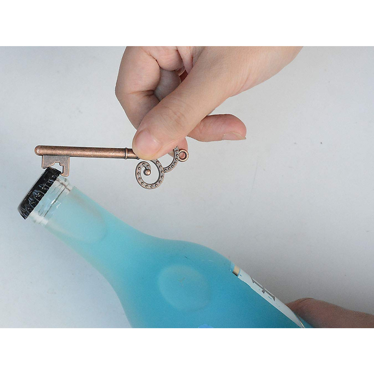 50 Pcs Copper Skeleton Key Beer Bottle Opener With 100 Pcs Thank You Card and 98 Feet Hemp Rope for Wedding Party Favors(50pcs Copper)