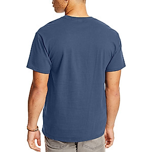 Hanes Men's Beefy Short Sleeve Pocket Tee Value Pack (2-Pack), Denim Blue, X Large