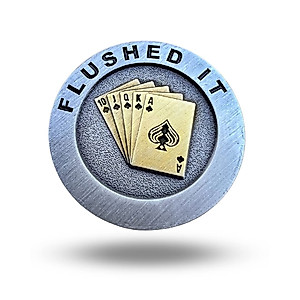 Full Metal Markers Poker Chip Unique Magnetic Metal Golf Ball Marker Accessory with Hat Clip for Men and Women (1 Golf Ball Marker + 1 Hat Clip)