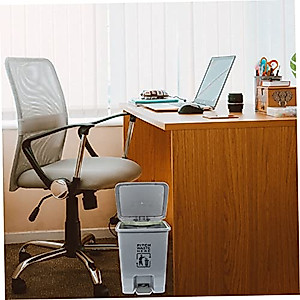 Operitacx 1pc Pedal Trash Can Round Trash Can Desk Dumpster Mesh Trash Can Dustbin Rubbish Can Kitchen Home Dustbin Large Capacity Garbage Can Waste Bin Rubbish Container Grey Plastic Simple